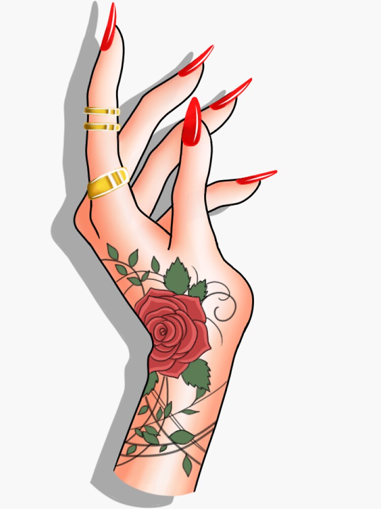 "hand art" Sticker by enchanted-cat | Redbubble