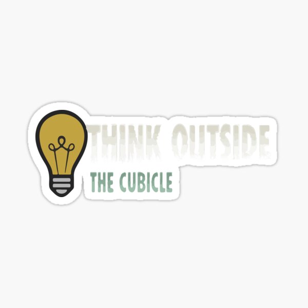 "Think outside the cubicle" Sticker for Sale by mad-monkey | Redbubble