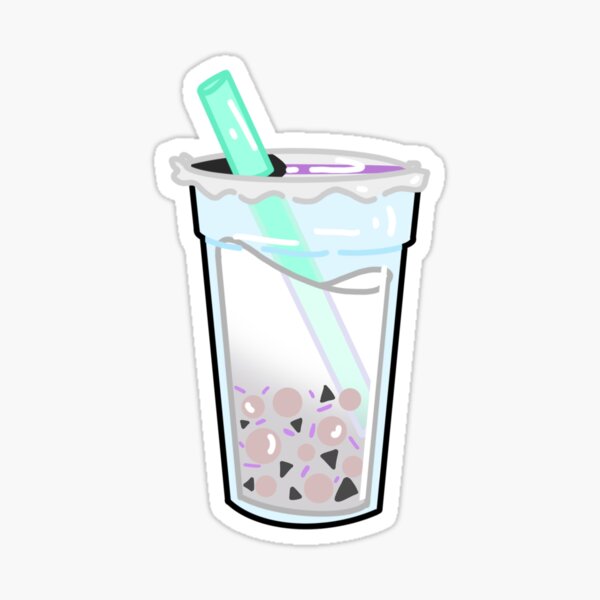 "Cute boba stickers ( purple and black confetti) " Sticker by ...