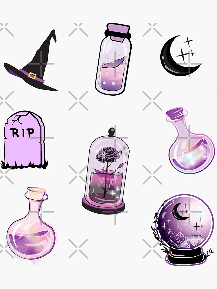 "Goth sticker pack l pink pastel aesthetic" Sticker for Sale by Bossin ...