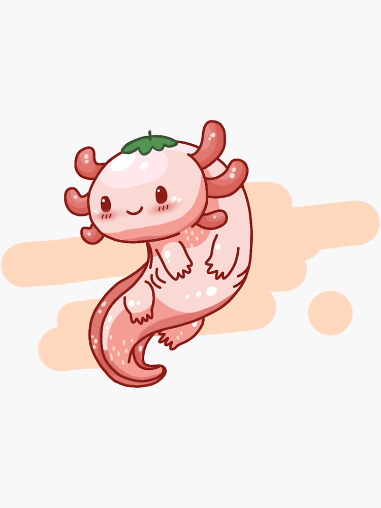 "Strawberry Axolotl" Sticker for Sale by Abelicitty | Redbubble