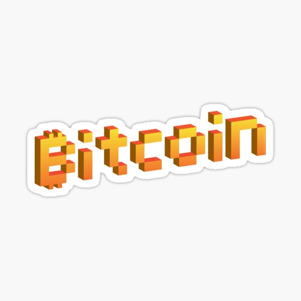 "BITCOIN 8-BIT 3D GRADIENT PIXELATED DESIGN" Sticker for Sale by ...