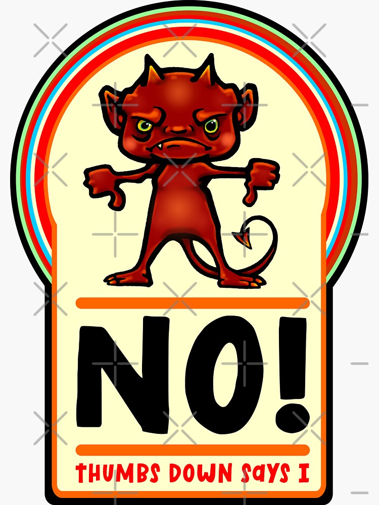 "Thumbs Down" Sticker by sandpiperstudio | Redbubble