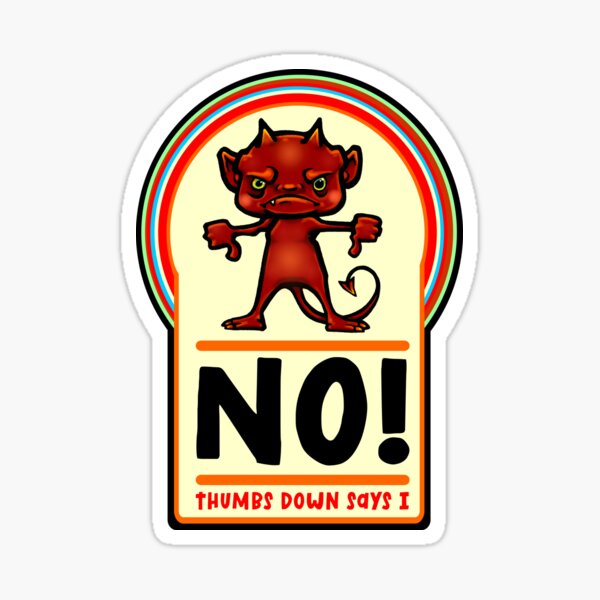 "Thumbs Down" Sticker by sandpiperstudio | Redbubble