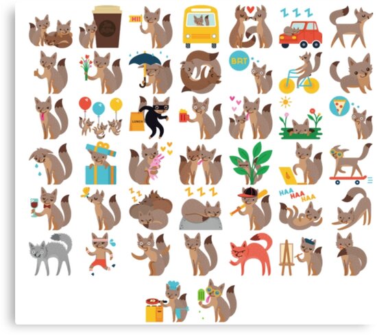 "Facebook Fox Sticker" Canvas Prints by Apileofgarbage | Redbubble