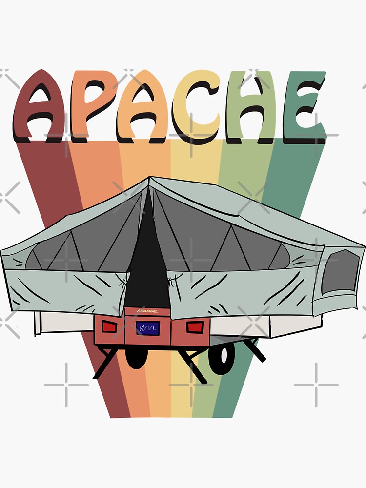 "Apache Eagle Pop Up Camper " Sticker for Sale by HCrockettArt | Redbubble