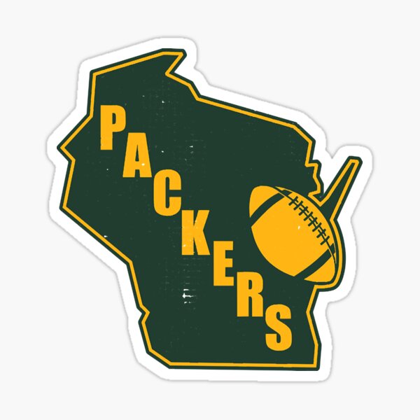 "Retro Style Green Bay Packers State Outline Design " Sticker for Sale ...