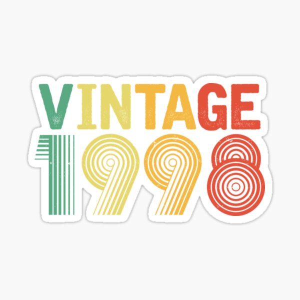 "Vintage 1998- 23 Years Old - retro 1998" Sticker for Sale by ...