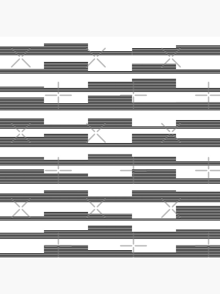 "Fine Grain Black and White Abstract Staggered Stripes" Art Print for ...