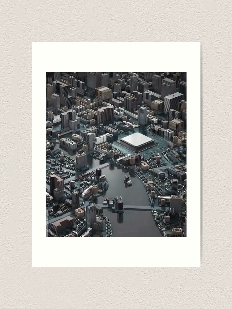 "MOTHERBOARD CITY - MICROSCOPIC VIEW OF COMPUTER MOTHERBOARD THAT LOOKS ...