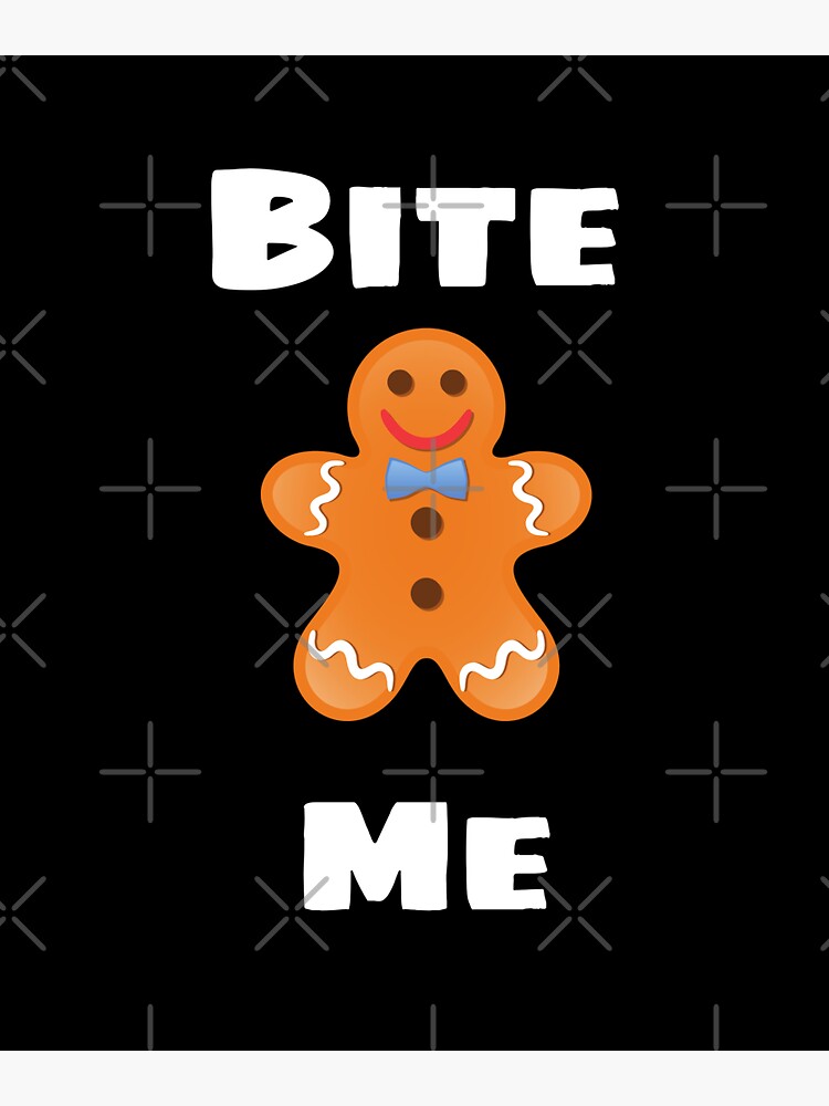 "Gingerbread Bite Me" Sticker for Sale by Pstawicki | Redbubble