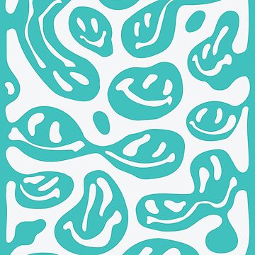"Teal Melted Smiley Faces" Sticker for Sale by angiedelfav | Redbubble