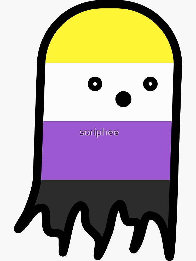 "enby ghost" Sticker for Sale by soriphee | Redbubble