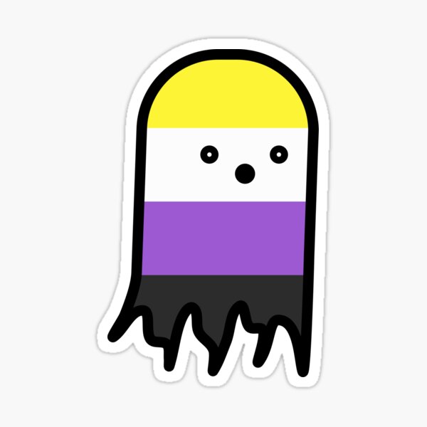 "enby ghost" Sticker for Sale by soriphee | Redbubble