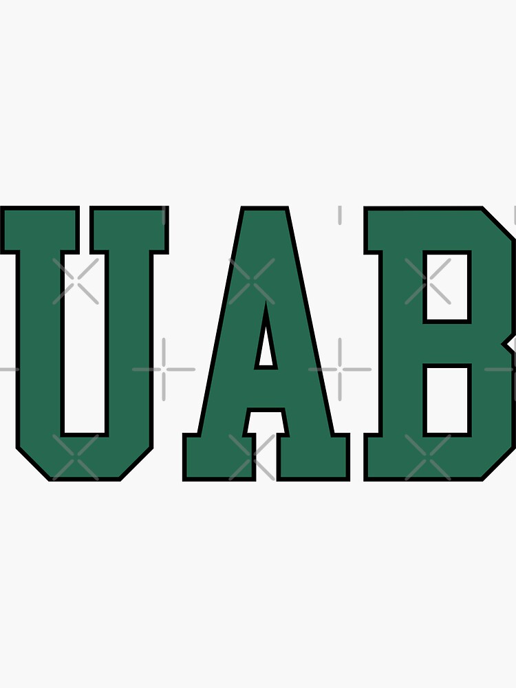 "uab - college font" Sticker for Sale by scollegestuff | Redbubble