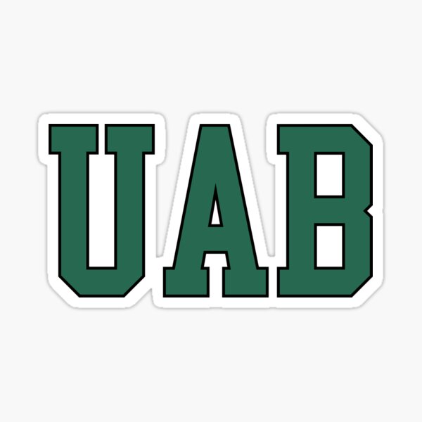 "uab - college font" Sticker for Sale by scollegestuff | Redbubble