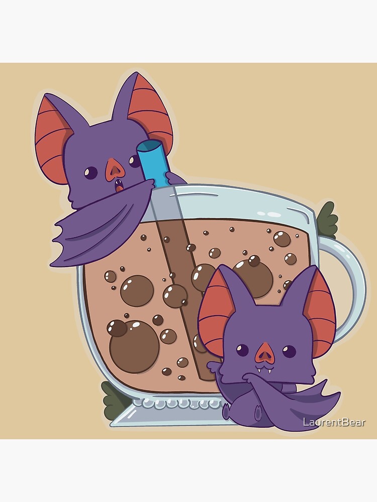 "Spooky Bat Boba" Poster for Sale by LaurentBear | Redbubble