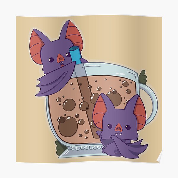 "Spooky Bat Boba" Poster for Sale by LaurentBear | Redbubble