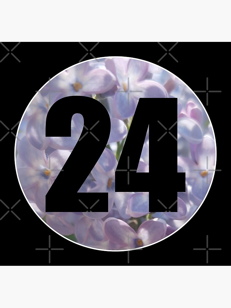 number twenty four (24) purple lilac flowers Premium Matte Vertical ...