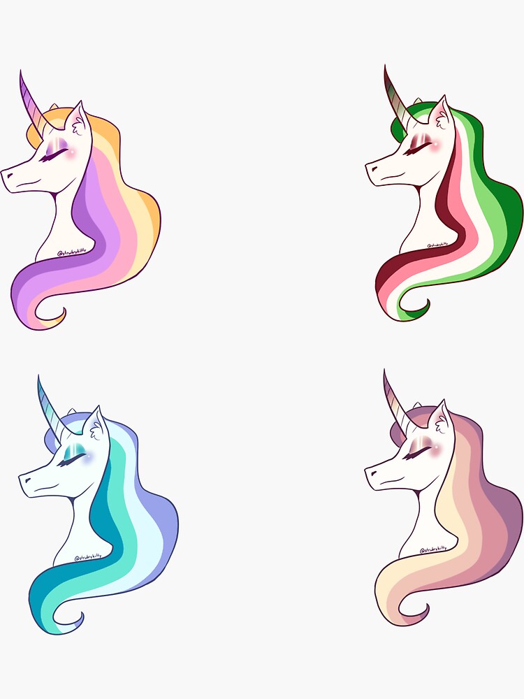 "Trixic Pride Unicorn Set" Sticker for Sale by strwbrykitty | Redbubble
