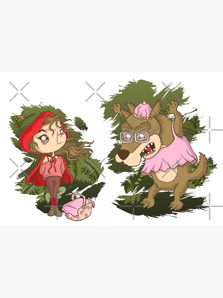 Pegatina «Cuento de hadas - Lobo malo Caperucita Roja» de brunoplagiotv ...