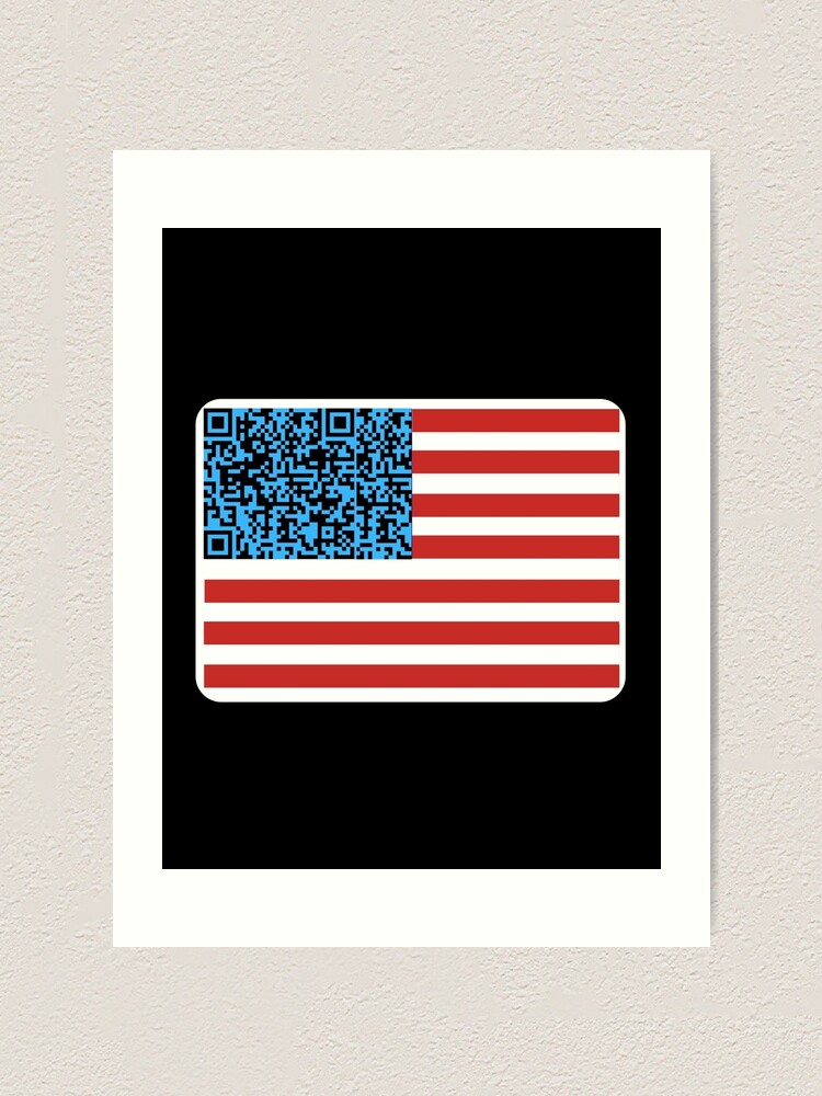 "american flag with QR code National Anthem" Art Print for Sale by ...