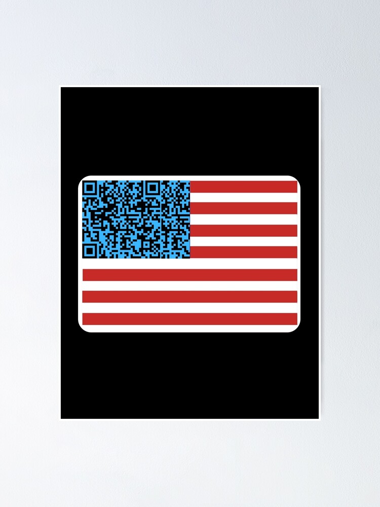 "american flag with QR code National Anthem" Poster for Sale by Mobi99 ...