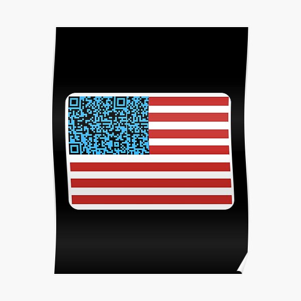 "american flag with QR code National Anthem" Poster for Sale by Mobi99 ...