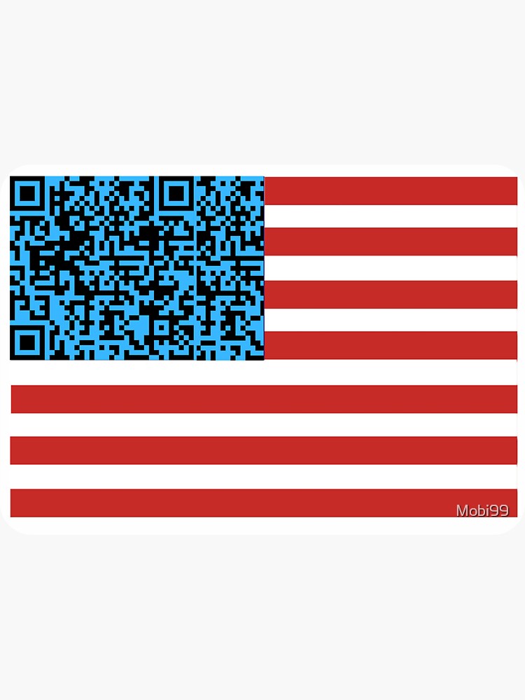 "american flag with QR code National Anthem" Sticker for Sale by Mobi99 ...