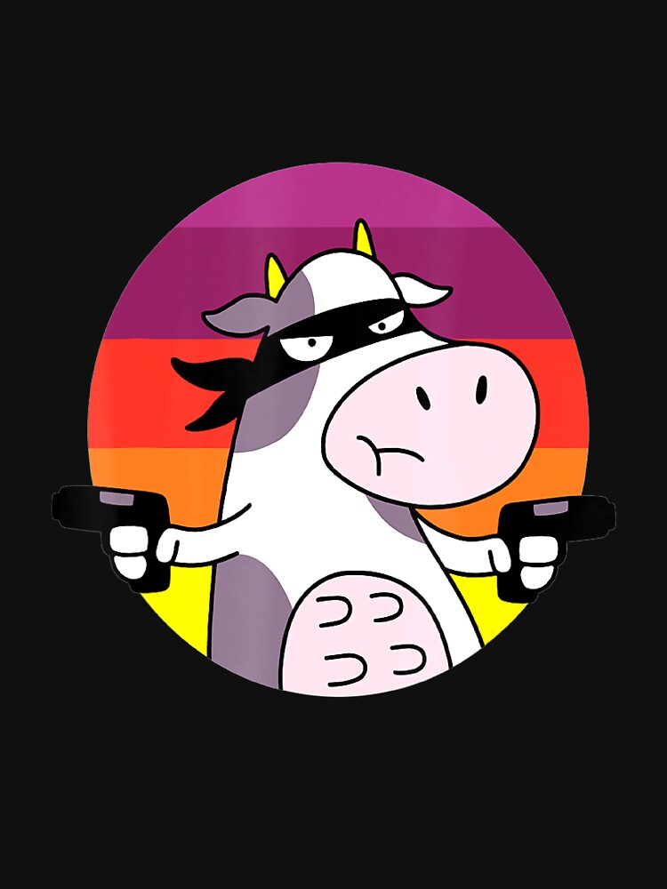 "Retro Bandit Cow" T-shirt for Sale by Wootenv | Redbubble | sterling ...
