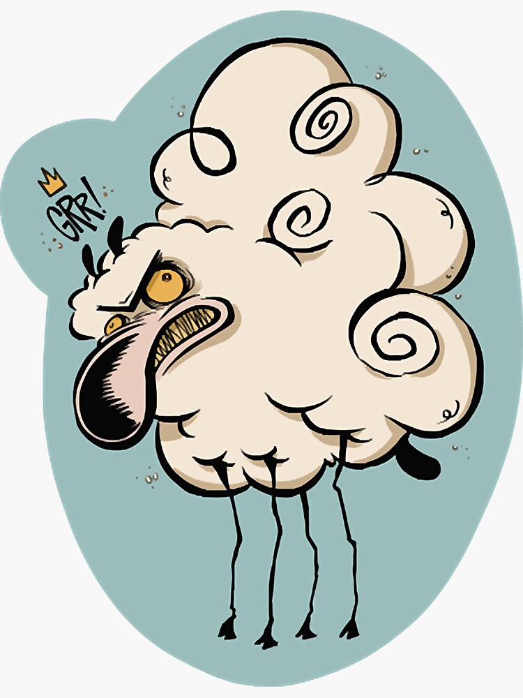 "Angry Sheep " Sticker for Sale by melchiorre | Redbubble