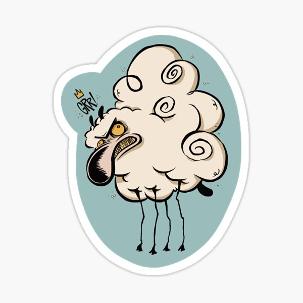 "Angry Sheep " Sticker for Sale by melchiorre | Redbubble