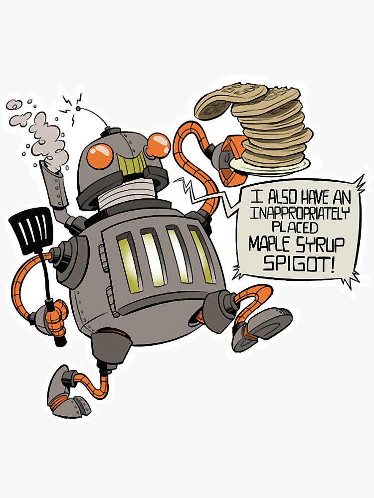 "Waffle Bot " Sticker for Sale by melchiorre | Redbubble