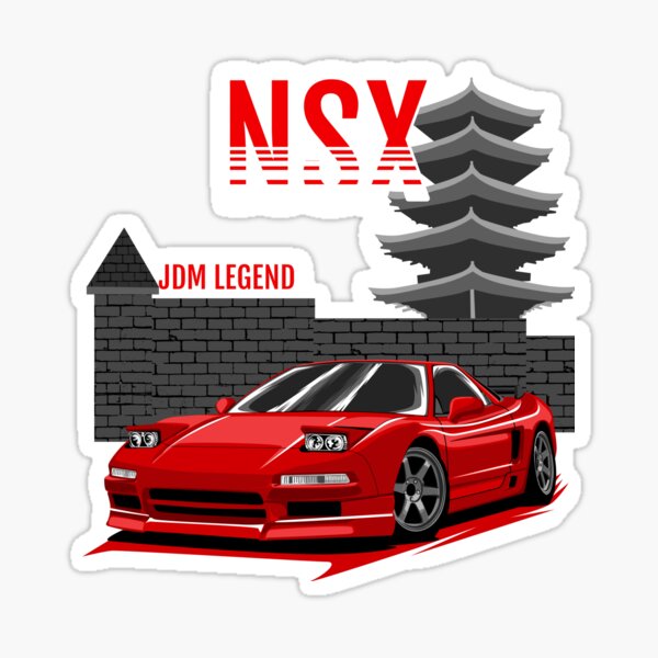 "NSX Red " Sticker for Sale by Ryzdesain | Redbubble