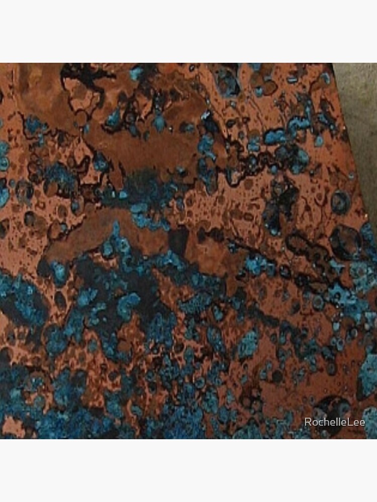 "Brown Blue Copper Rust" Throw Pillow for Sale by RochelleLee | Redbubble