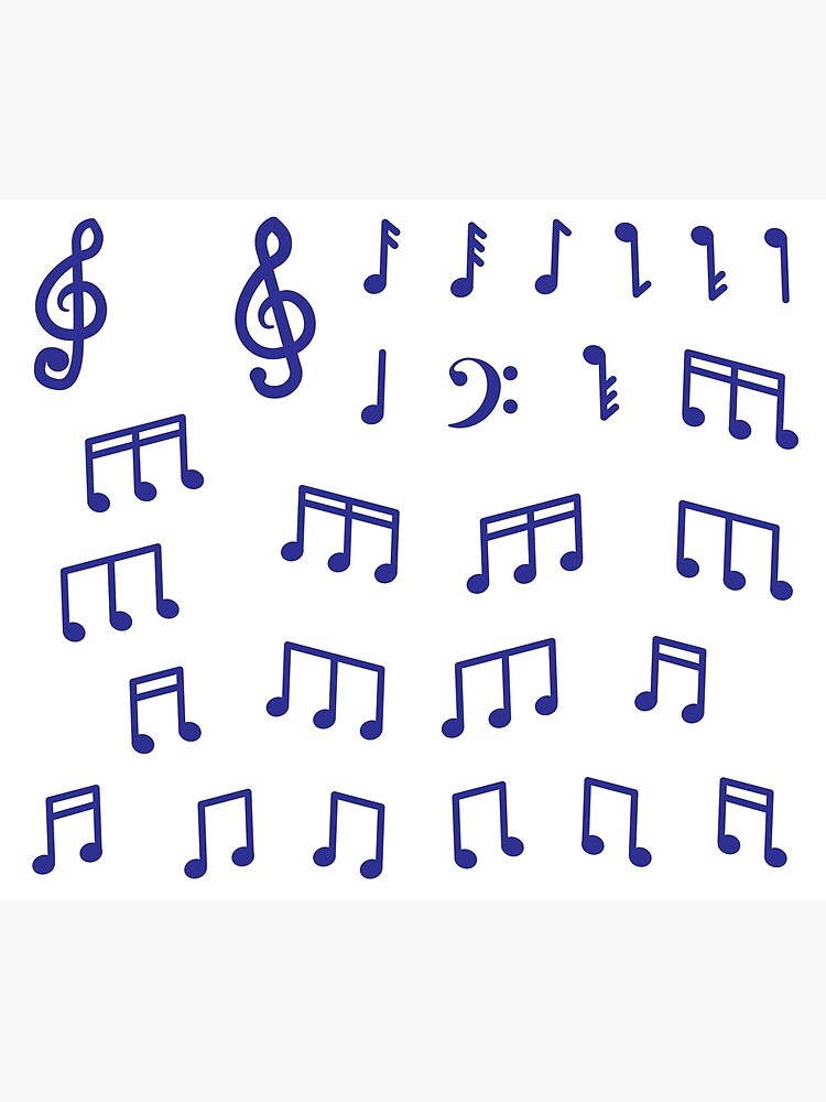 "Cute Blue Music Note Sticker" Art Print by ikutosaufi | Redbubble