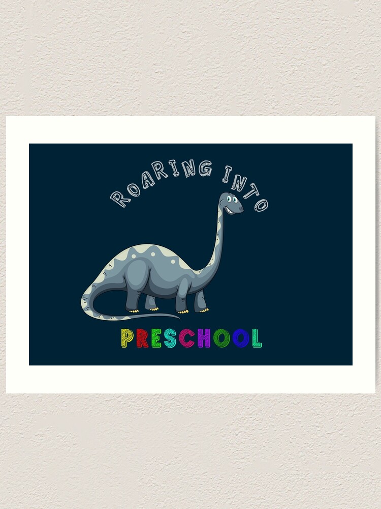 "Roaring Into Kindergarten Cute Dark Blue Dinosaur Back to school ...