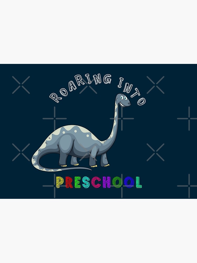 "Roaring Into Kindergarten Cute Dark Blue Dinosaur Back to school ...