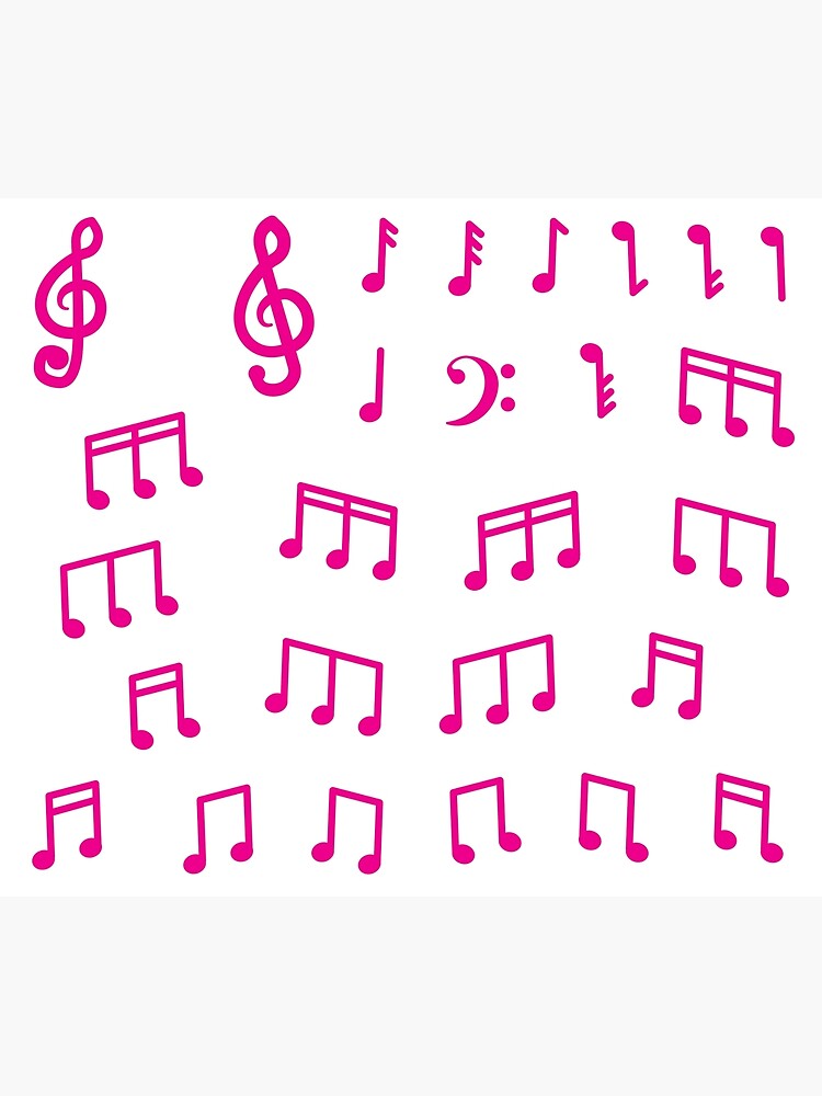 "Cute Pink Music Note Sticker" Art Print by ikutosaufi | Redbubble
