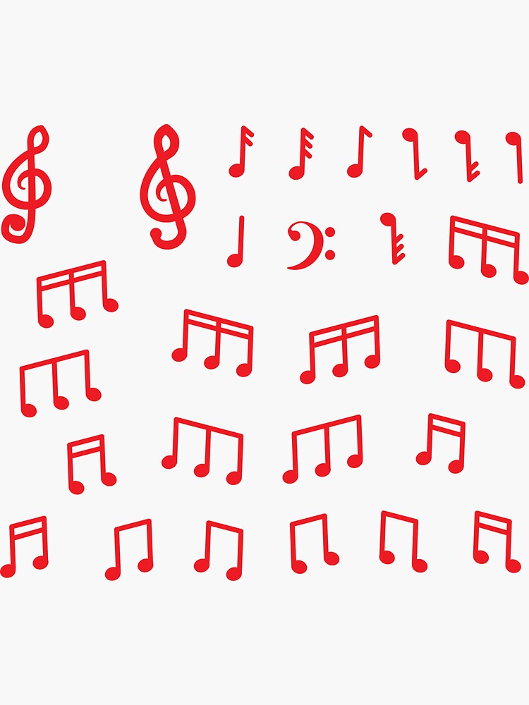 "Cute Red Music Note Sticker" Sticker for Sale by ikutosaufi | Redbubble