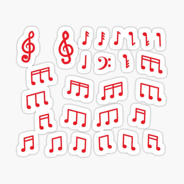 "Cute Red Music Note Sticker" Sticker for Sale by ikutosaufi | Redbubble