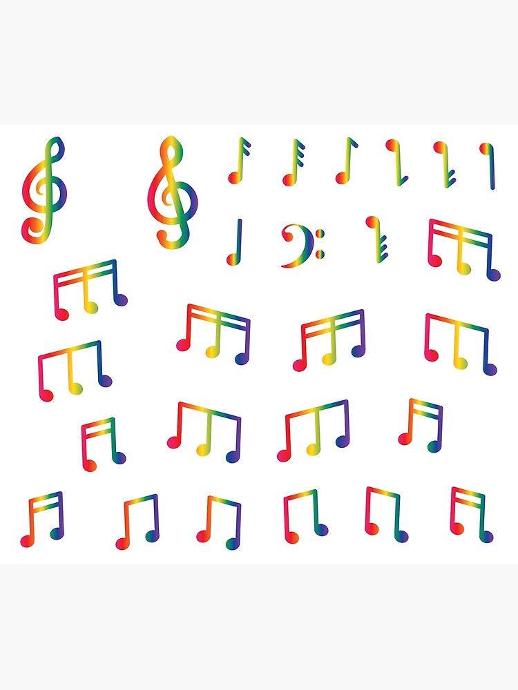 "Cute Rainbow Music Note Sticker" Poster by ikutosaufi | Redbubble
