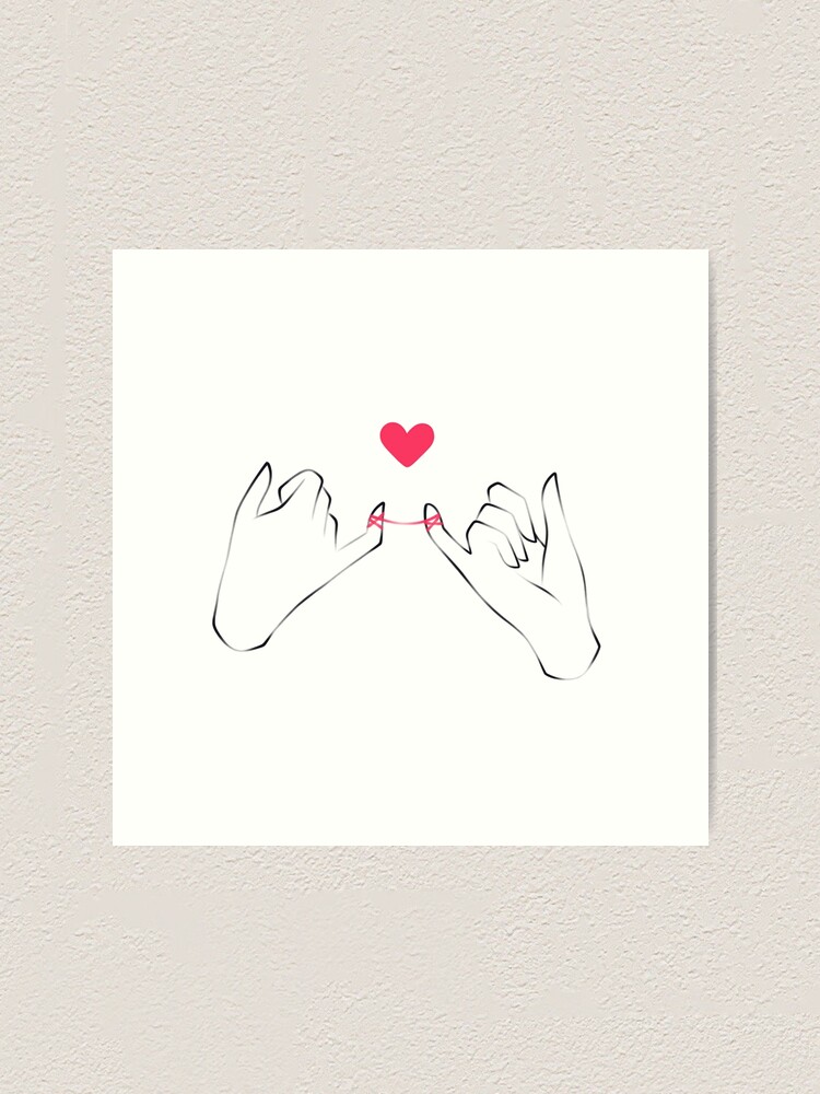 "Pinky promise lineart, pinky swear line art" Art Print for Sale by ...