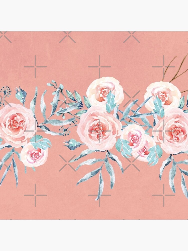 Póster «Estampado floral de estilo indio de color rosa claro, rosa y ...