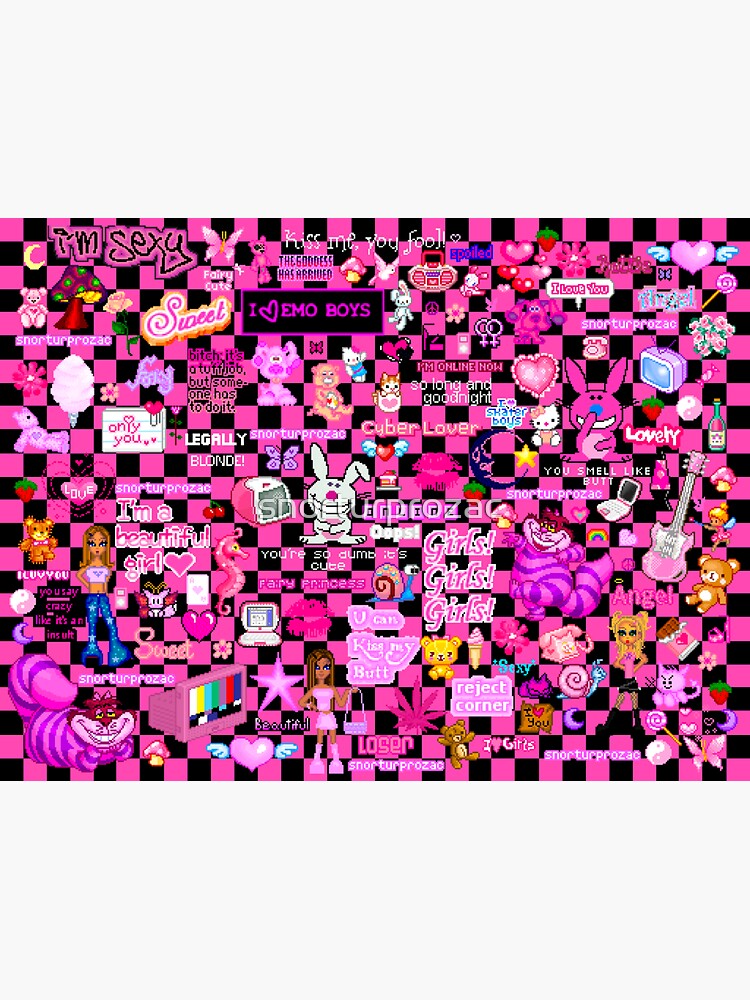 "Pixel Cybercore Pattern" Sticker for Sale by snorturprozac | Redbubble