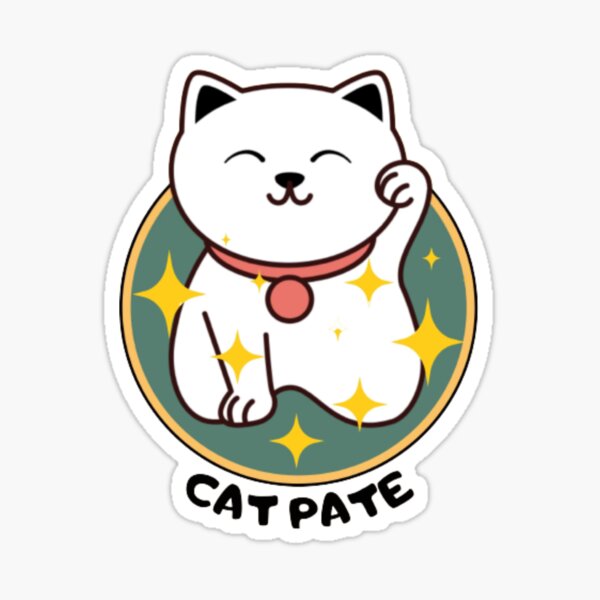 "Happy and Cute Cat Pate" Sticker for Sale by han-bay | Redbubble