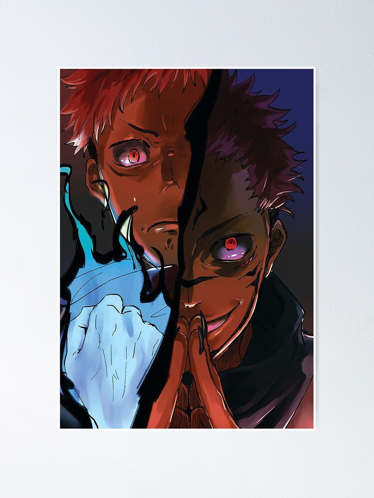 "Sukuna Portrait Art Print, Jujutsu Kaisen Home Decor Wall Hanging ...