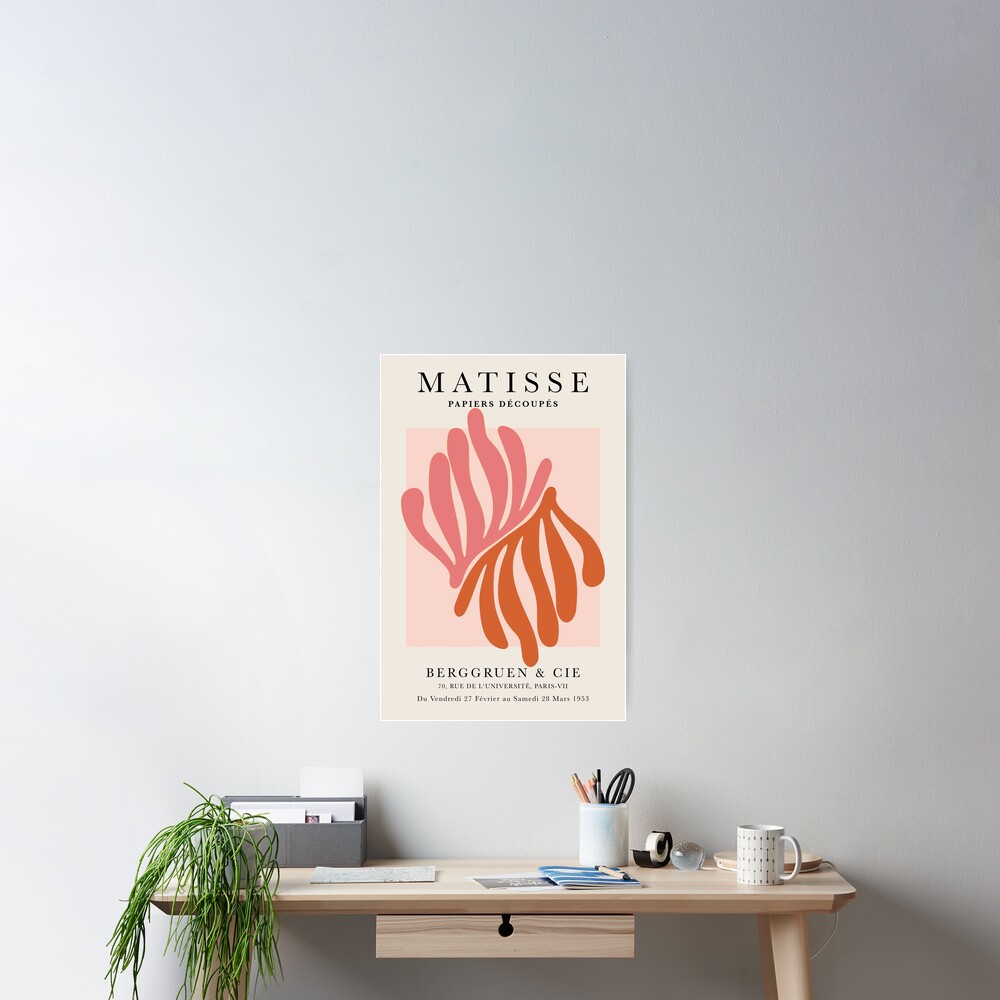 "Henri Matisse Flower, Paper Decoupes Art shades of pink, Matisse ...