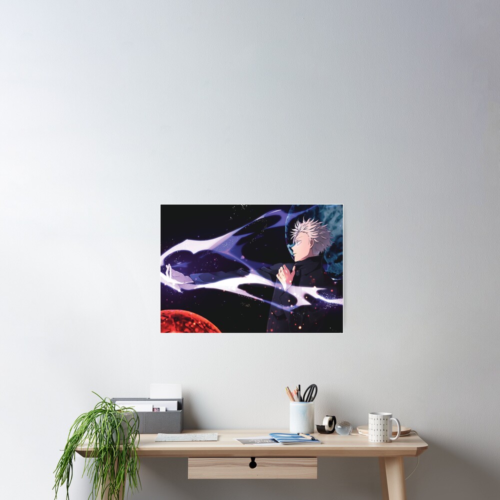 "Anime Satoru Gojo Horizontal Fan Art, Jujutsu Kaisen Fan Art Poster ...