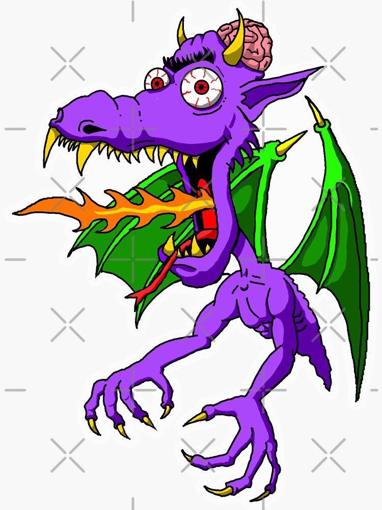 "Brain Dragon--Fantasy Creature" Sticker for Sale by SCHPiDAUU | Redbubble